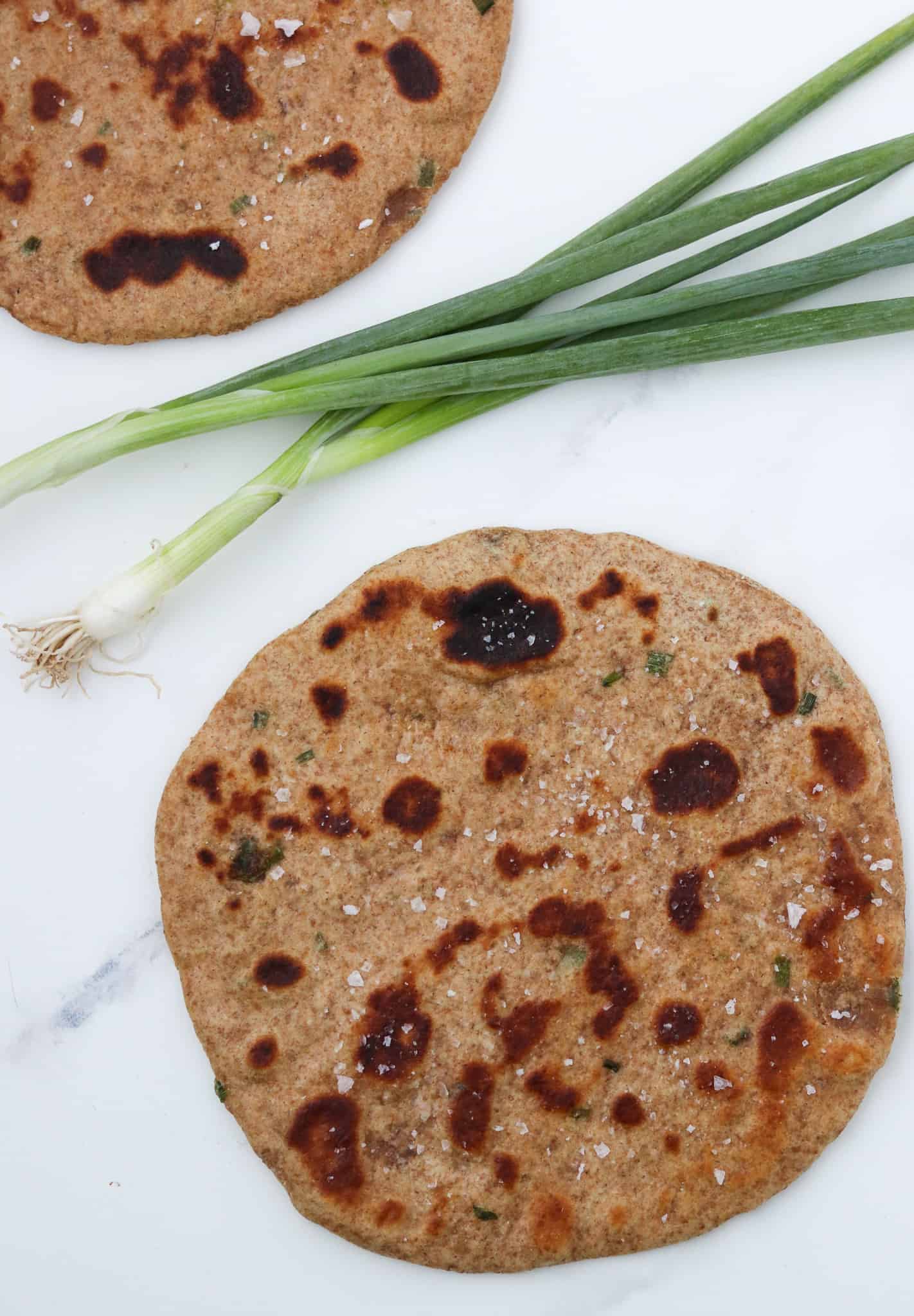 Soft Whole Wheat Rye Flatbreads with Scallions - True North Kitchen