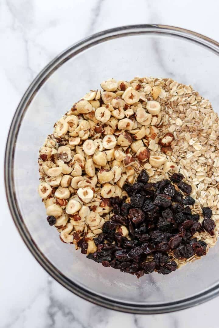 Rye and Oat Muesli with Dried Cherries and Hazelnuts - True North Kitchen
