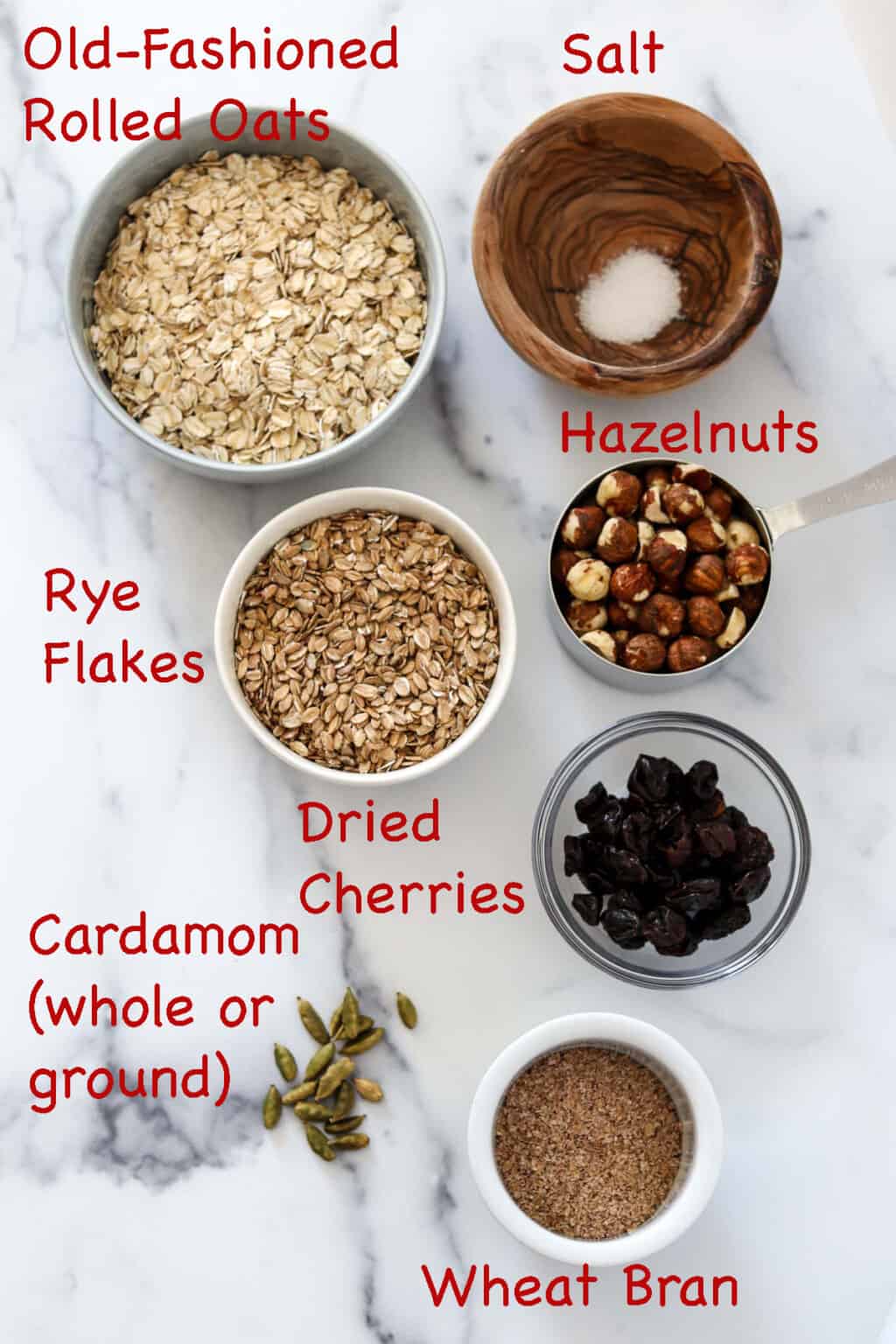 Rye and Oat Muesli with Dried Cherries and Hazelnuts - True North Kitchen
