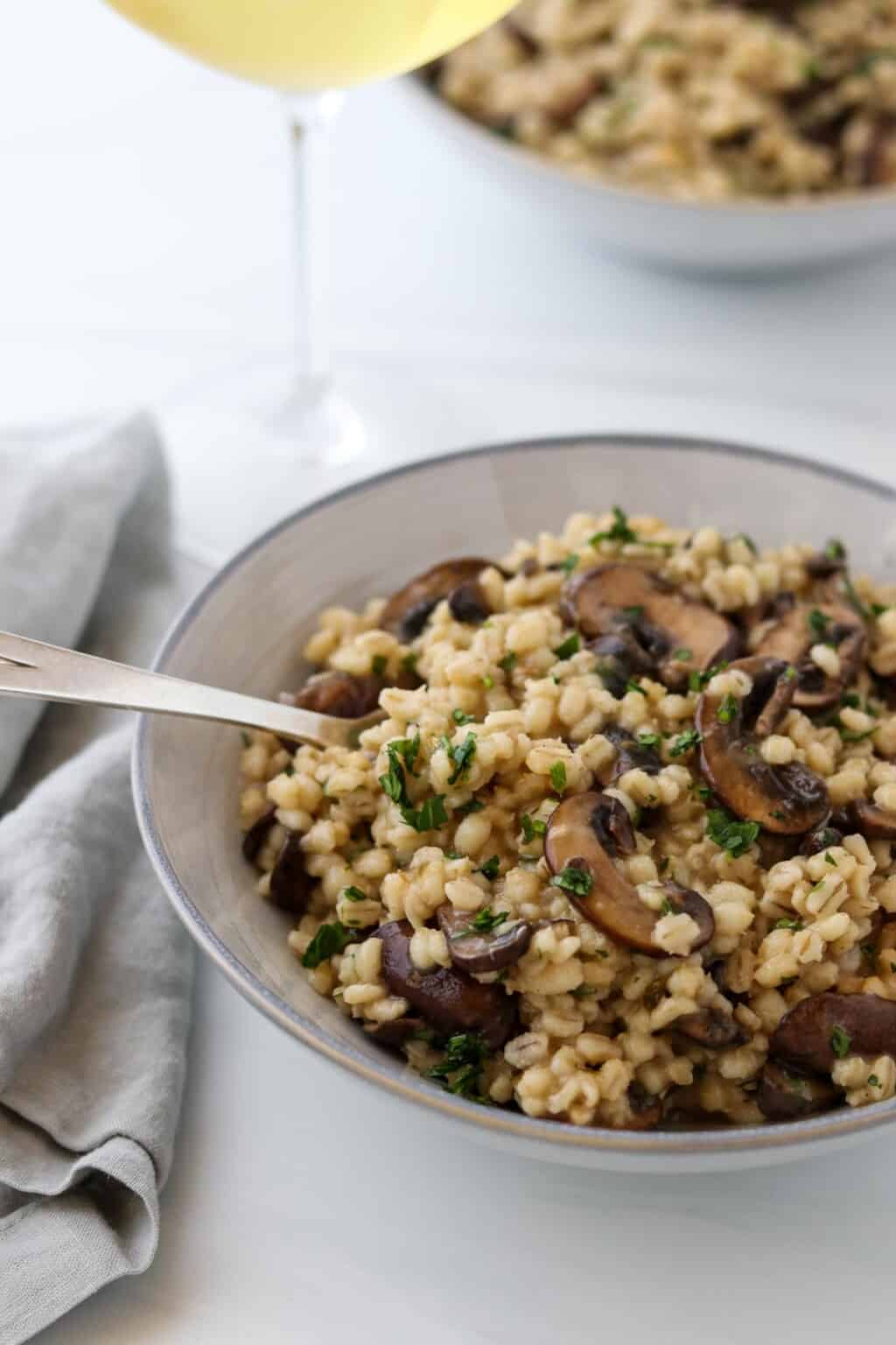 Creamy Baked Barley Risotto with Mushrooms - True North Kitchen
