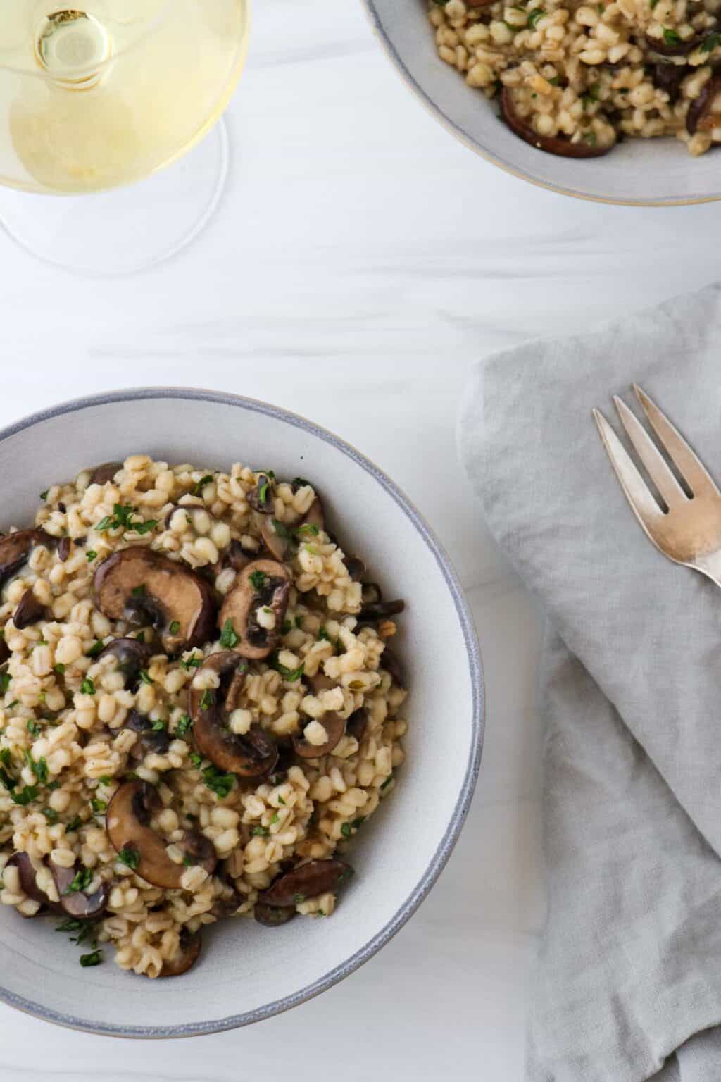 Creamy Baked Barley Risotto with Mushrooms - True North Kitchen