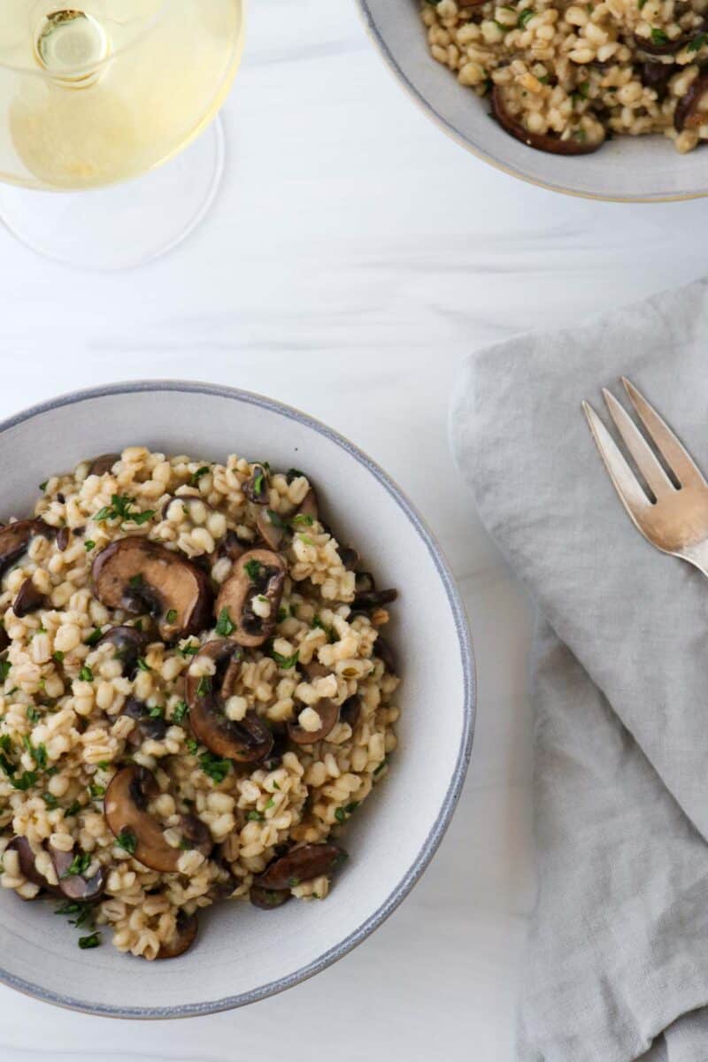 Creamy Baked Barley Risotto with Mushrooms - True North Kitchen