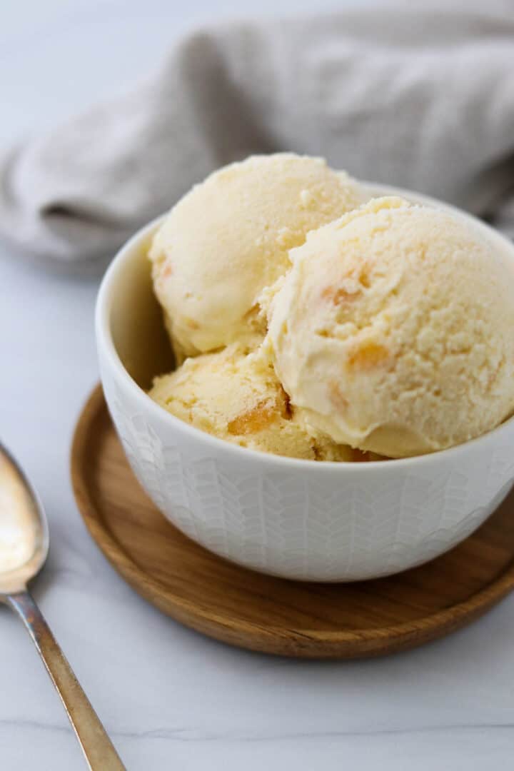 Homemade Peaches and Cream Ice Cream - True North Kitchen