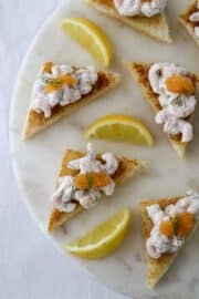 Traditional Toast Skagen (Swedish Shrimp Toasts) - True North Kitchen