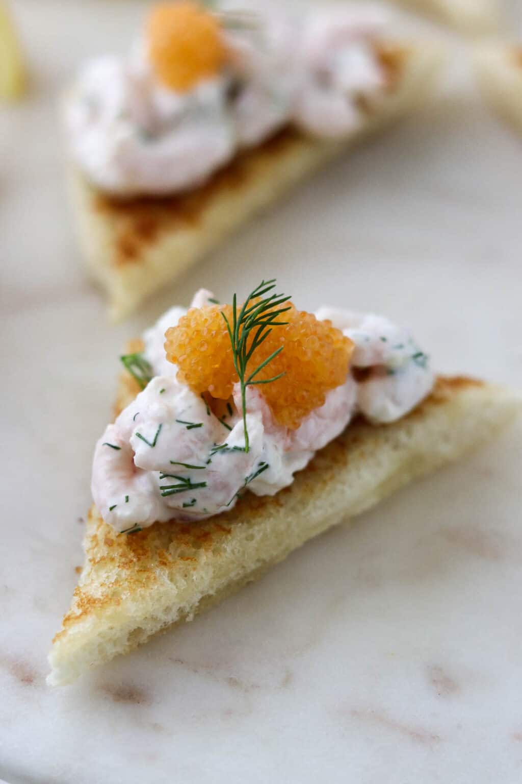 Traditional Toast Skagen (Swedish Shrimp Toasts) - True North Kitchen