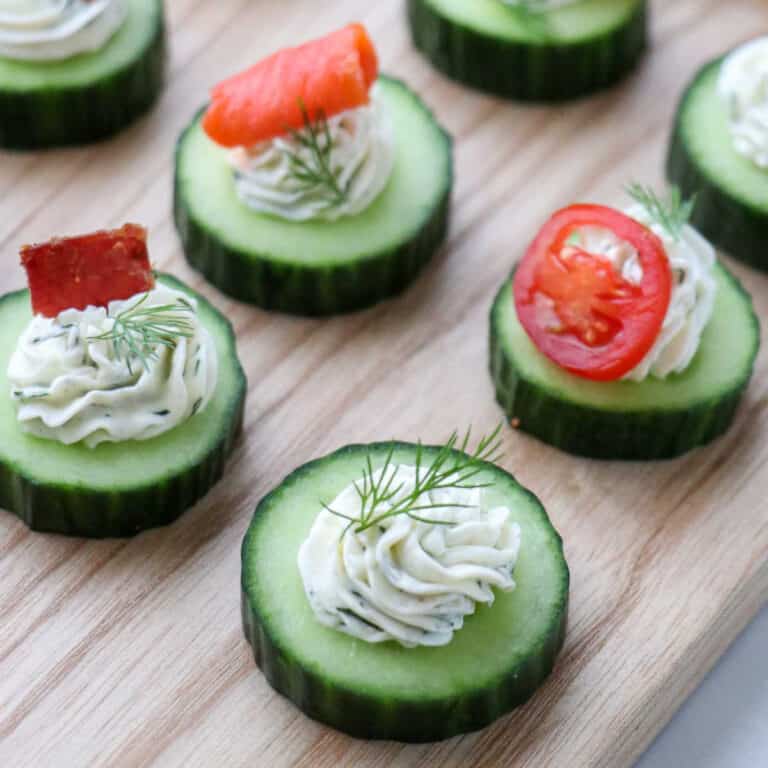 Cream Cheese Cucumber Bites with Dill - True North Kitchen