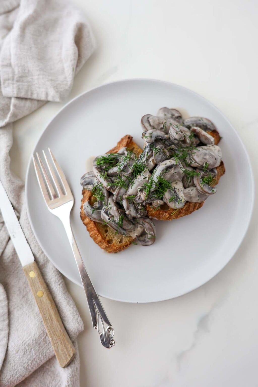 Scandinavian Mushroom Toast with Cream and Herbs - True North Kitchen